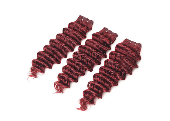 99J Color Deep Wave Human Hair Bundles With Closure Swiss Lace No Tangle