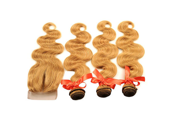 Blonde Body Wave Bundles With Closure 27 Color Brazilian 3 Bundles With Closure