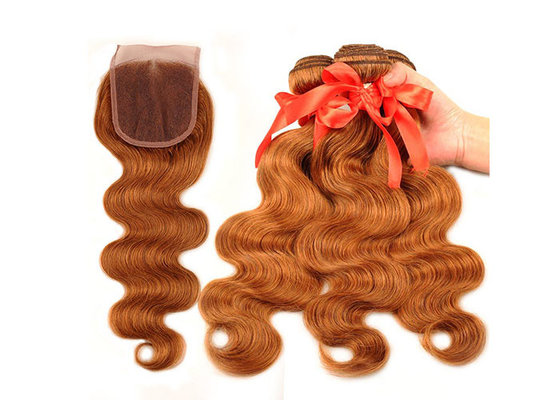 Body Wave Human Hair Weave 3 Bundles With Closure #1B30 For Girls Soft True