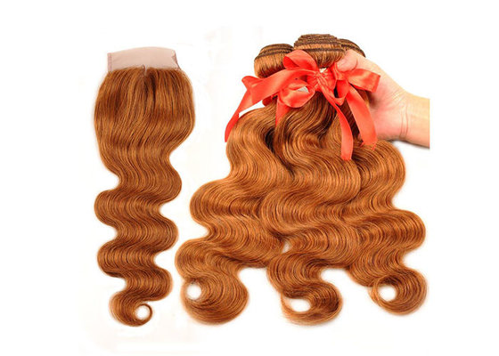 Body Wave Human Hair Weave 3 Bundles With Closure #1B30 For Girls Soft True