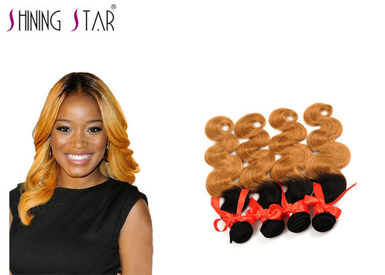 Remy Dark Roots Body Wave Human Hair Weave 4 Bundles Customized Length