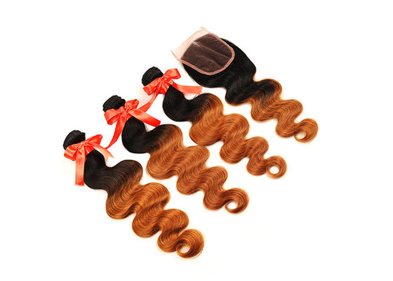 Three Bundles Blonde Body Wave Hair Extensions True To Length 1B 30 Color