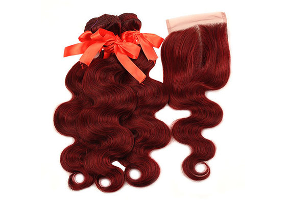 Healthy Remy Indian Hair Bundles With Lace Closure 4 Bundles Full Thick Ends