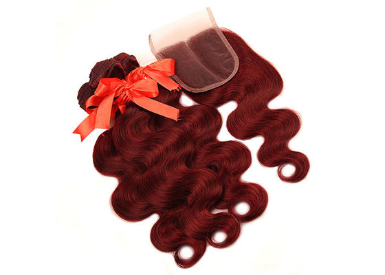 Healthy Remy Indian Hair Bundles With Lace Closure 4 Bundles Full Thick Ends