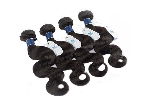 Virgin Natural Black Body Wave Human Hair Weave Four Bundles No Tangle
