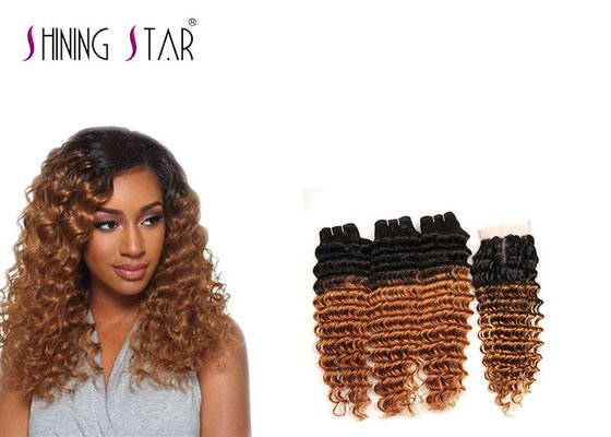 Curly Virgin Brazilian Deep Wave Hair Bundles With Closure Hold Curl Well