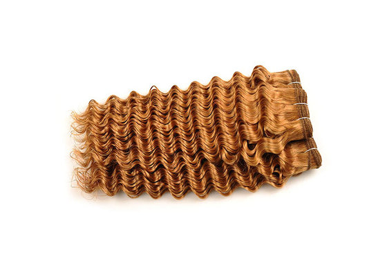 100% Brazilian Deep Wave Curly Virgin Hair , 3 Bundles Blonde Deep Wave Hair Extensions
