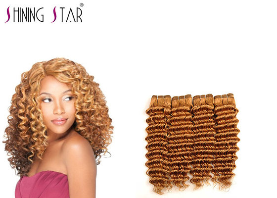 Double Drawn Malaysian Deep Wave Hair Bundles Can Be Iron Flat Color 27