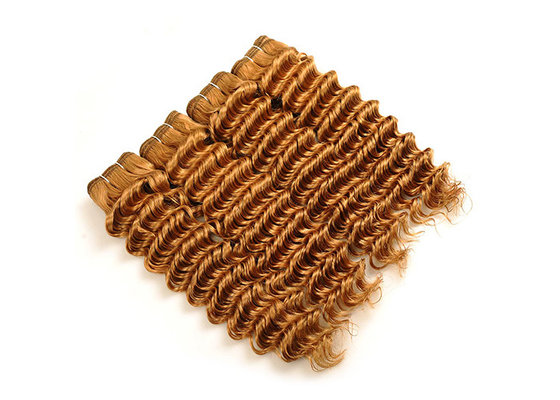 Double Drawn Malaysian Deep Wave Hair Bundles Can Be Iron Flat Color 27