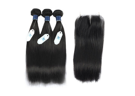Double Drawn Fullness Unprocessed Remy Hair Bundles Silk Soft Thick Bottom