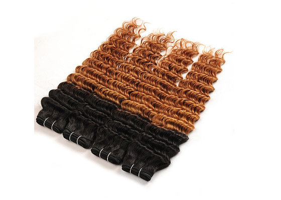 Blonde Curly Malaysian Deep Wave Hair Bundles No Tangle Customized Length