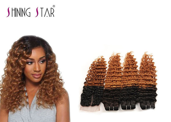 No Tangling Indian Deep Wave Human Hair , Smooth Indian Human Hair Bundles
