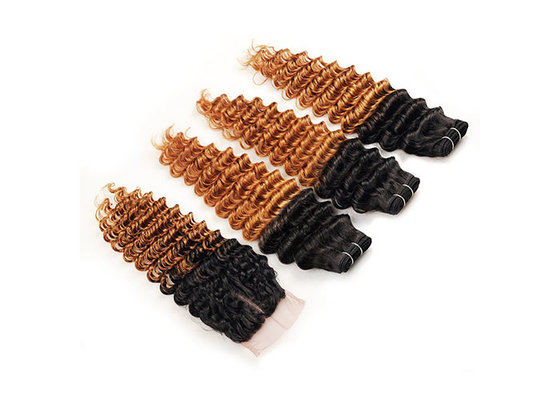 No Tangling Indian Deep Wave Human Hair , Smooth Indian Human Hair Bundles