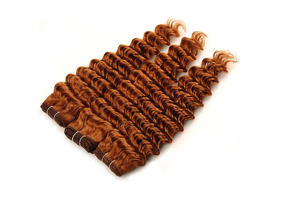 3 Pcs Blonde 8A Deep Wave Hair Bundles With Machine Double Weft No Small
