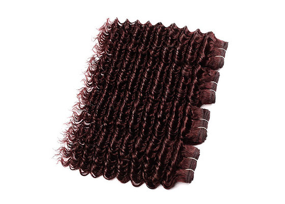 Burgundy Red Unprocessed Deep Wave Hair Bundles For Black Woman 3 PCS Weft