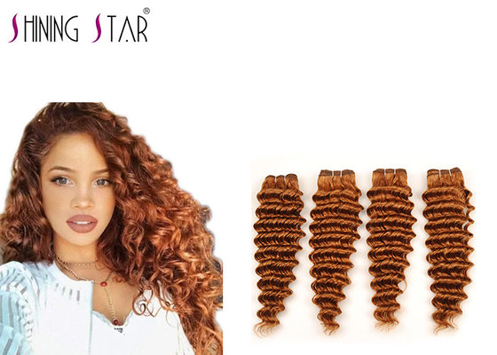 4 Bundles Brazilian Deep Wave Human Hair Weave , 30 Deep Wave Blonde Hair Extensions