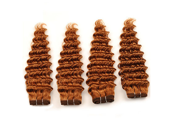 4 Bundles Brazilian Deep Wave Human Hair Weave , 30 Deep Wave Blonde Hair Extensions
