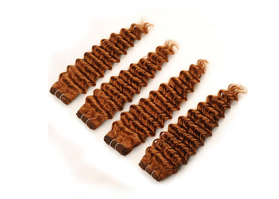 4 Bundles Brazilian Deep Wave Human Hair Weave , 30 Deep Wave Blonde Hair Extensions