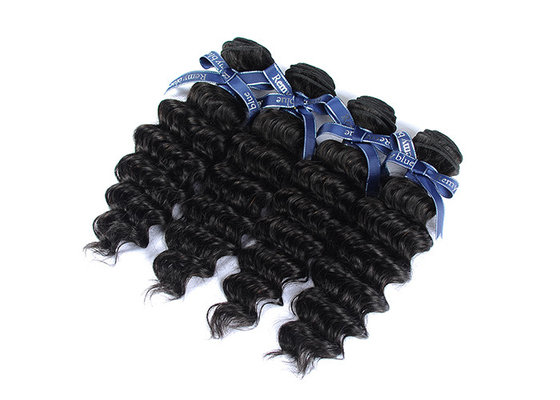 Virgin Curly Malaysian Deep Wave Hair Bundles Black Can Be Dyed And Ironed