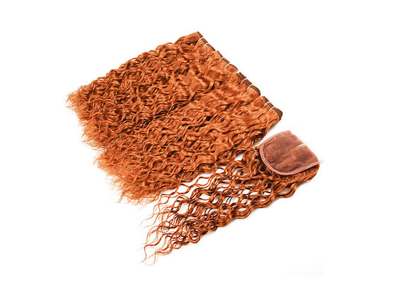 Virgin 4 Pcs 30 Water Wave Hair Extensions With Lace Closure Healthy Ends