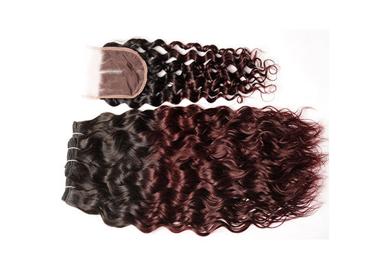 3 Bundles Water Wave Hair Extensions Human Hair Can Be Dyed 1B BUG Color