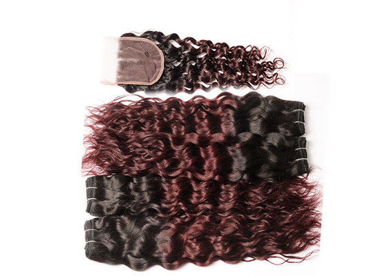 Water Wave Four Malaysian Hair Bundles With Closure Can Be Dyed And Restyle