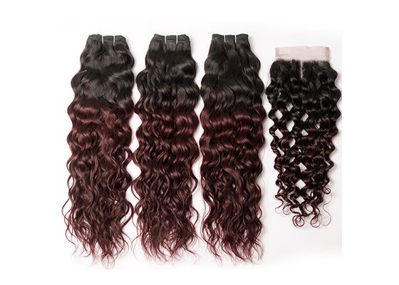 100 Indian Human Hair Weave Bundles / 3 Bundles Indian Water Wave Weave