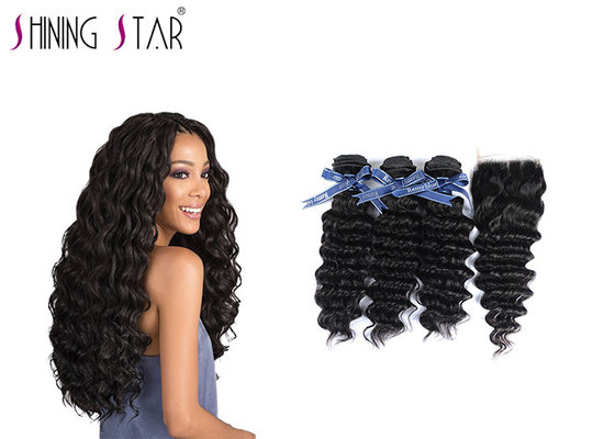 Deep Curly Unprocessed Remy Hair Extensions Weave For Black Woman 350g