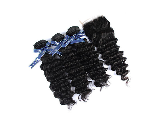 Deep Curly Unprocessed Remy Hair Extensions Weave For Black Woman 350g