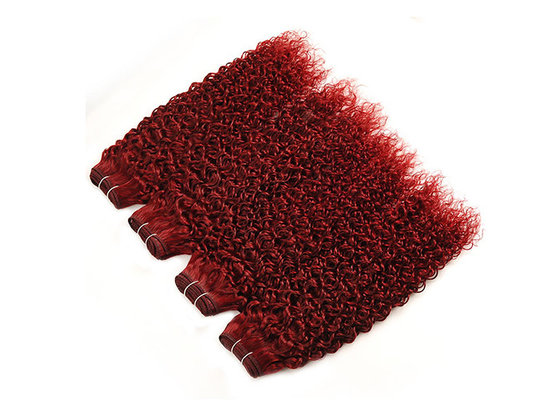 Colored Short Curly Hair Extensions , Kinky Curl Brazilian Curly Weave