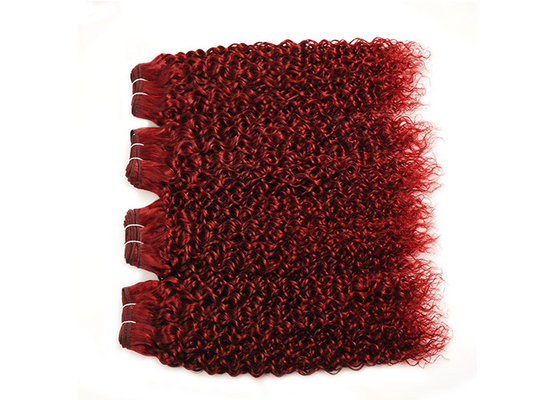 Colored Short Curly Hair Extensions , Kinky Curl Brazilian Curly Weave