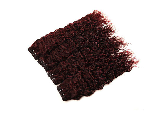 Unprocessed Water Wave Human Hair , Burgundy Deep Water Wave Hair Weave