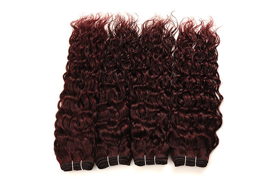 Unprocessed Water Wave Human Hair , Burgundy Deep Water Wave Hair Weave