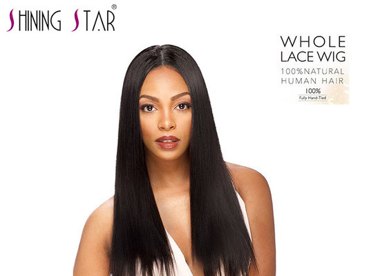 Virgin Full Lace Remy Human Hair Wigs / Natural Full Lace Weave Human Hair