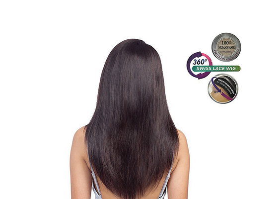 Unprocessed Lace Front Wigs Brazilian Hair / Black Lace Front Human Hair Extensions