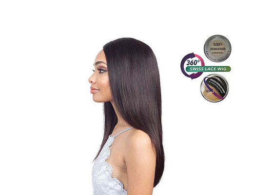 Unprocessed Lace Front Wigs Brazilian Hair / Black Lace Front Human Hair Extensions