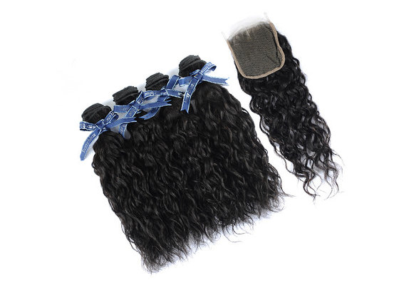 4 Pcs Unprocessed Human Hair Bundles , Long Peruvian Unprocessed Virgin Remy Hair