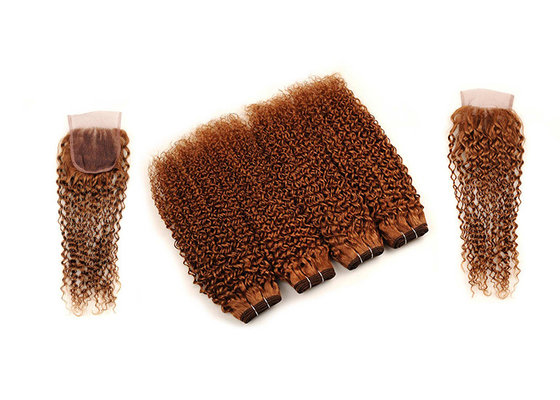 Healthy Curly Human Hair Extensions , Four Curly Human Hair Weave Bundles