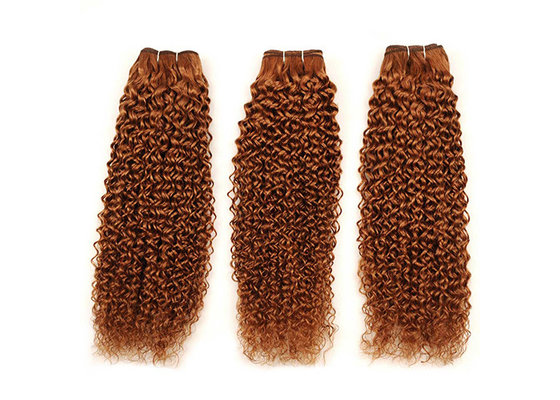 Brazilian Brown 30 Kinky Curly Hair Weave For Black Woman Double Machine Weft