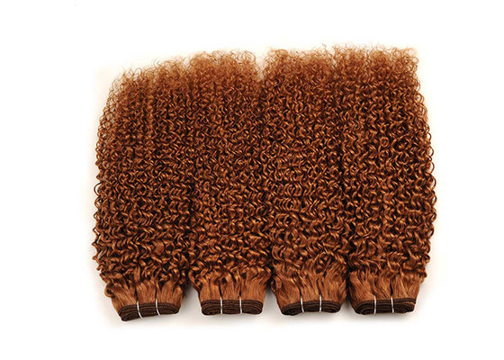 4 Bundles Kinky Curly Brazilian Weave / 100 Human Hair Curly Weave Color 30