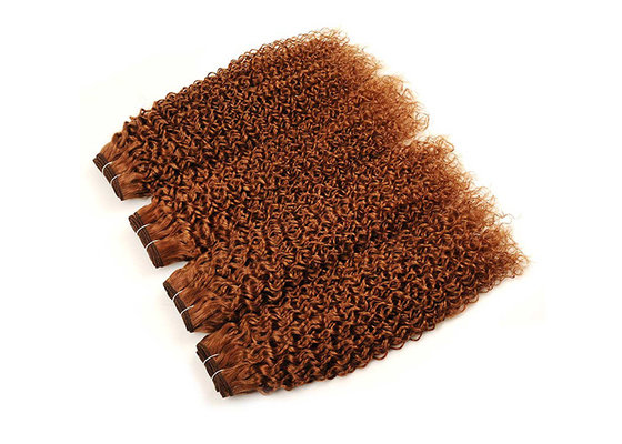 4 Bundles Kinky Curly Brazilian Weave / 100 Human Hair Curly Weave Color 30