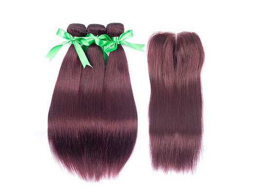 Nice Shine Peruvian Hair Bundles With Silk Closure Chemical Acid Processing