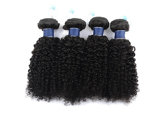 100 Remy Hair Natural Color Kinky Curly Hair Weave 4 Bundles