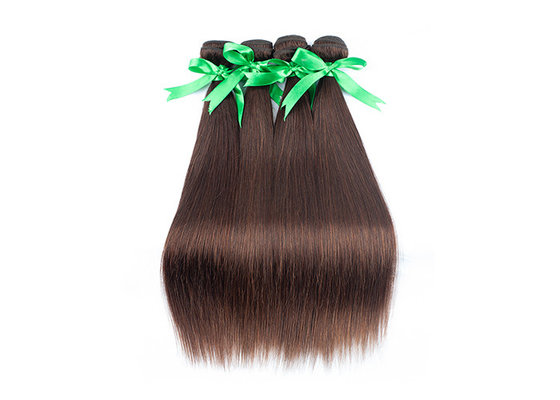 Non - Remy Human Hair Bundles Brown 4 Bundles Brown #4 Colored Straight
