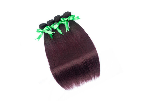 Straight Human Hair Weave Bundles Burgundy #1BBug 3 Bundles Of Weaves