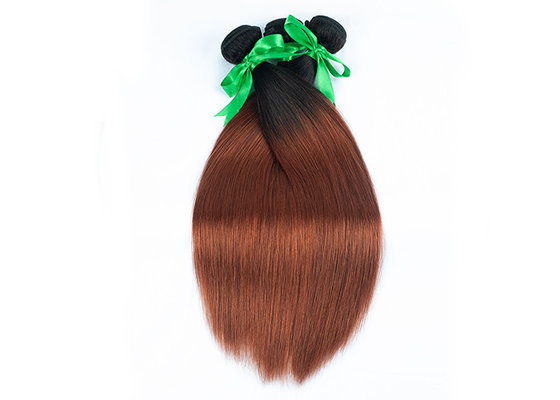 Long Human Hair 3 Boudles Straight Hair Weave Dark Roots Non Remy Color #1B33
