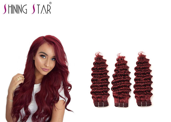 100 Human Hair Blonde Extension 3 Bundles Deep Wave Hair #99J Color