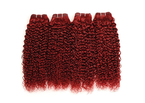 Kinky Curly Human Hair 4 Bundles Extensions #99J Long Weave Available