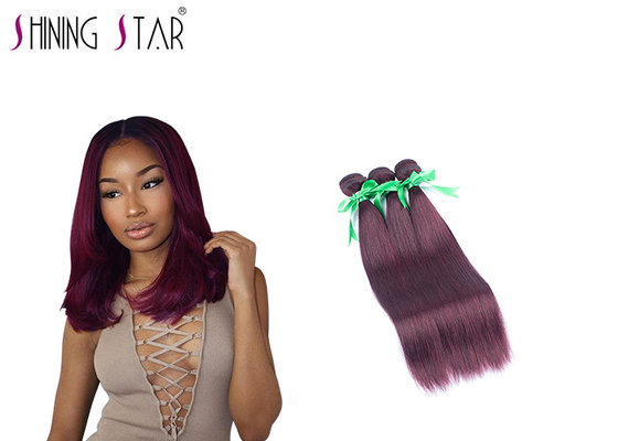 Virgin Straight Brazilian Hair Bundles 3 Pieces Long Burgundy No Chemicals