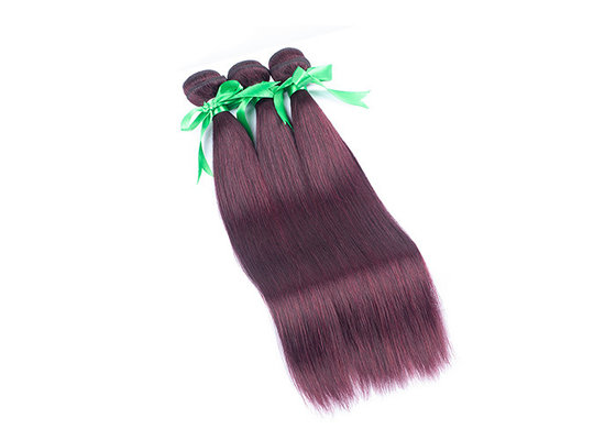 Virgin Straight Brazilian Hair Bundles 3 Pieces Long Burgundy No Chemicals